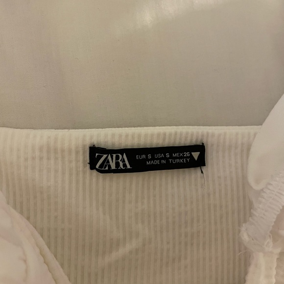 Zara | Tops | Nwot Zara Ribbed Shirt With Fluttered Sleeve | Poshmark
